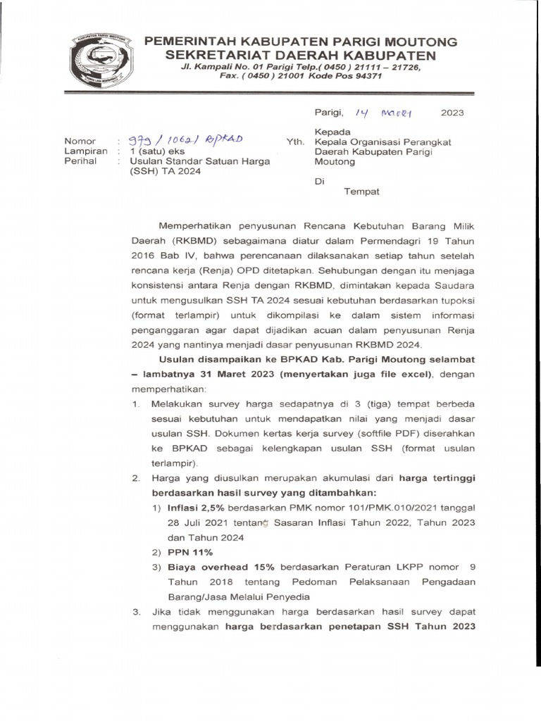 Usulan SSH Ta 2024 | PDF