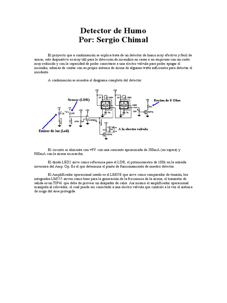 Diagrama de Detector de Humo Eficaz | PDF