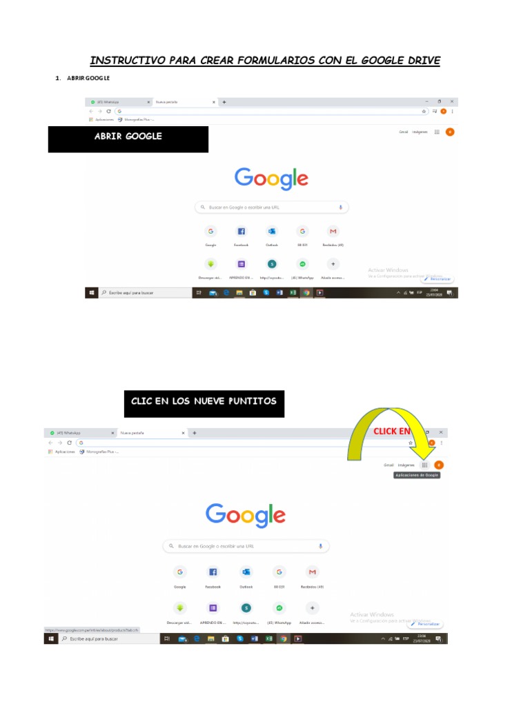 Instructivo para Crear Formularios Con El Google Drive | PDF