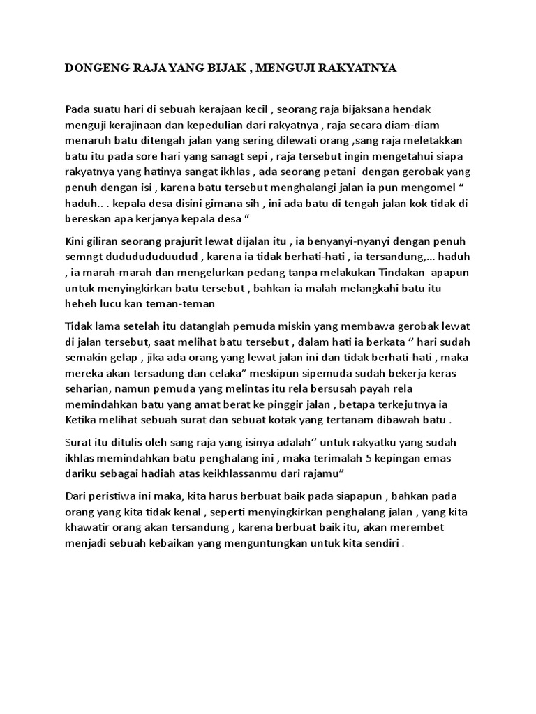 Dongeng Raja Yang Bijak | PDF