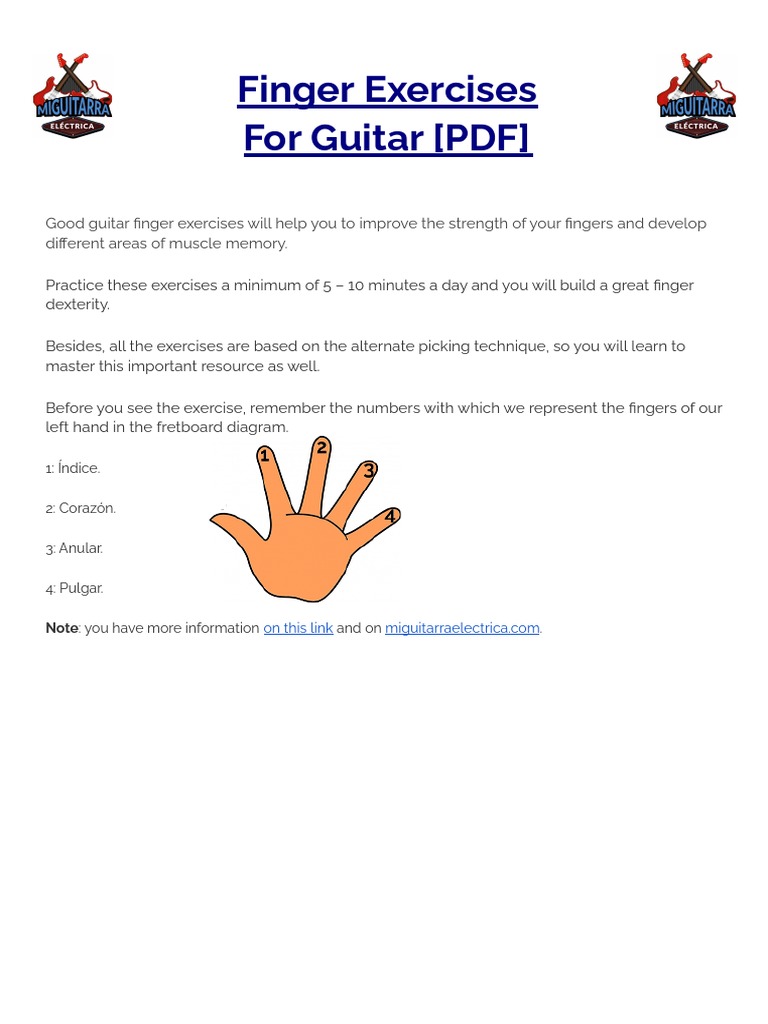 Finger Exercises For Guitar PDF | PDF | Guitars | Celtic Musical ...