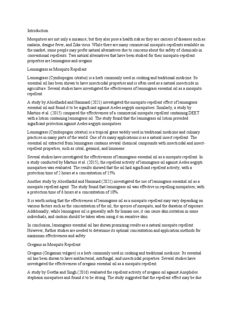 Review of Related Literature | PDF | Oregano | Aedes Aegypti