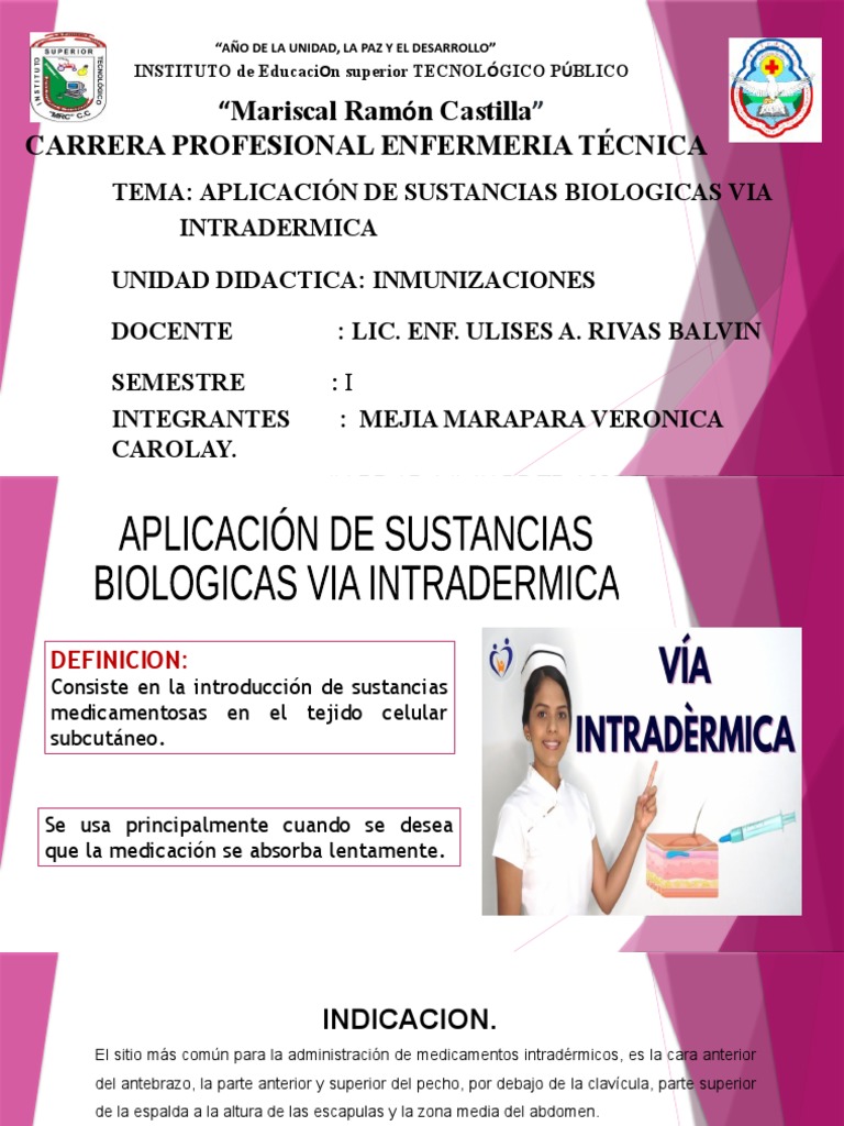 Aplicación de Sustancias Biologicas Intradermica | PDF