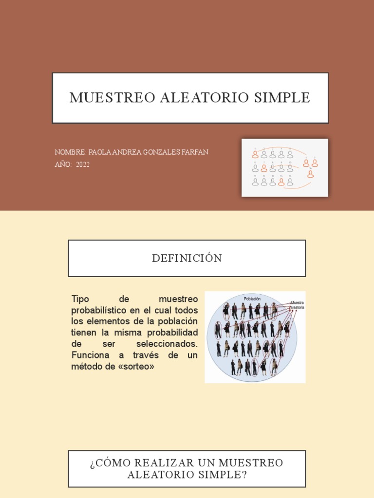 Muestreo Aleatorio Simple | PDF | Muestreo (Estadísticas) | Estadísticas