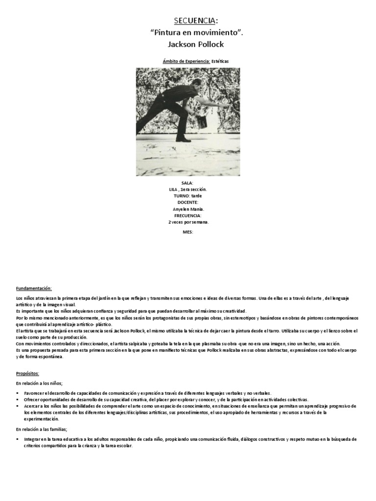 SECUENCIA Jackson Pollock | PDF | Pinturas | Lona