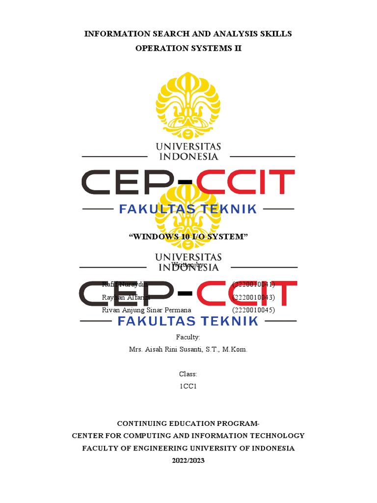 Makalah Isas Io w10 Final | PDF | Operating System | Device Driver