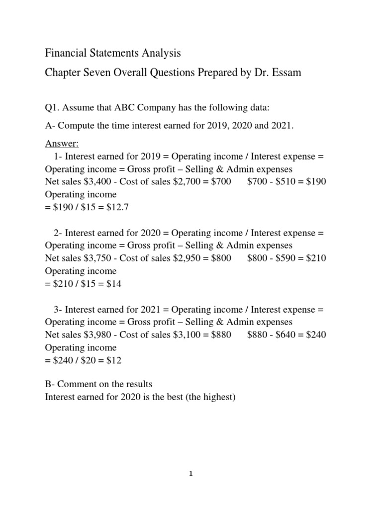 Answers To The Overall Questions of Chapter Seven | PDF | Equity ...
