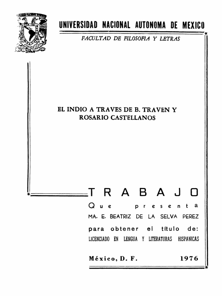 Análisis de B. Traven y Rosario Castellanos | PDF | México | Escritores