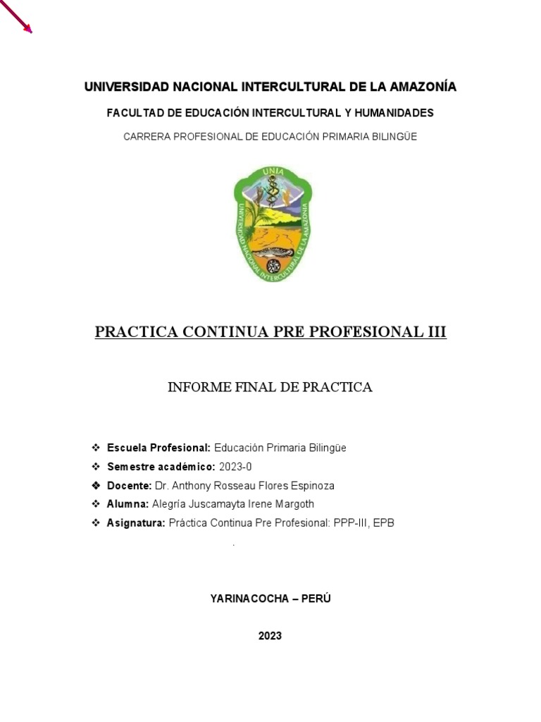 Estructura Del Informe Final de Practica III | PDF | Evaluación | Educación primaria