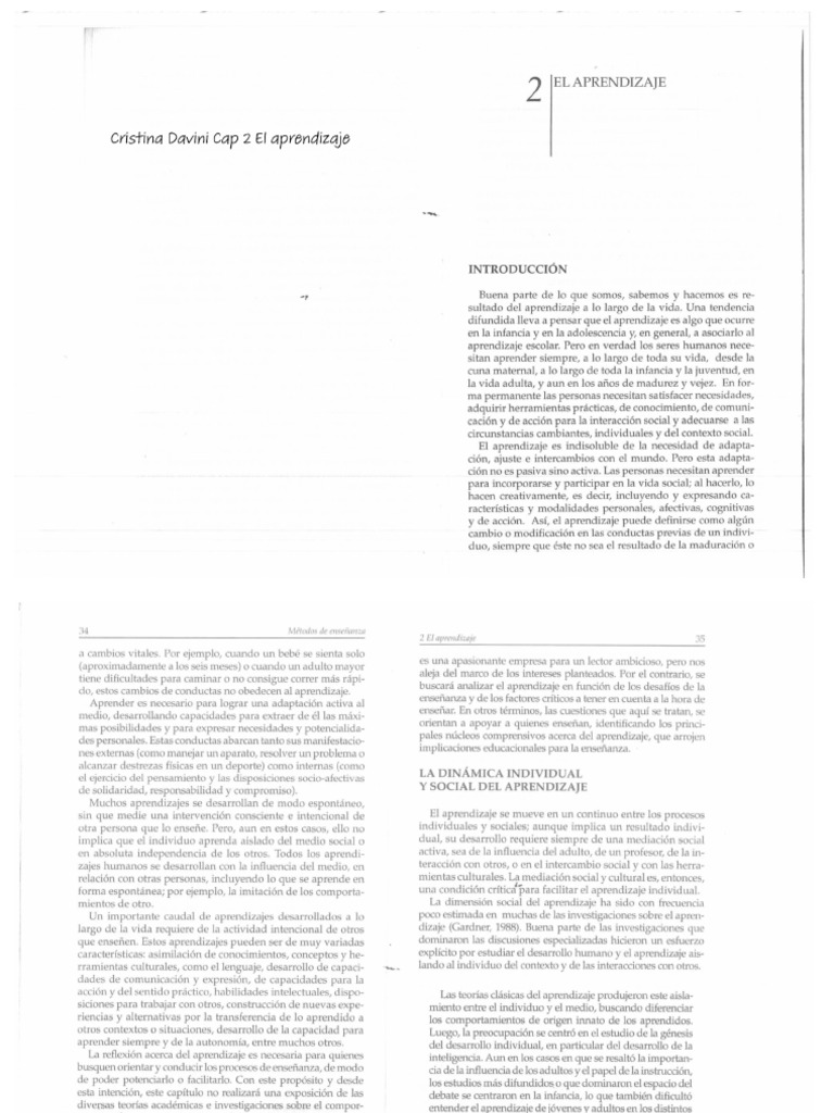 DAVINI Capítulo 2 Aprendizaje | PDF