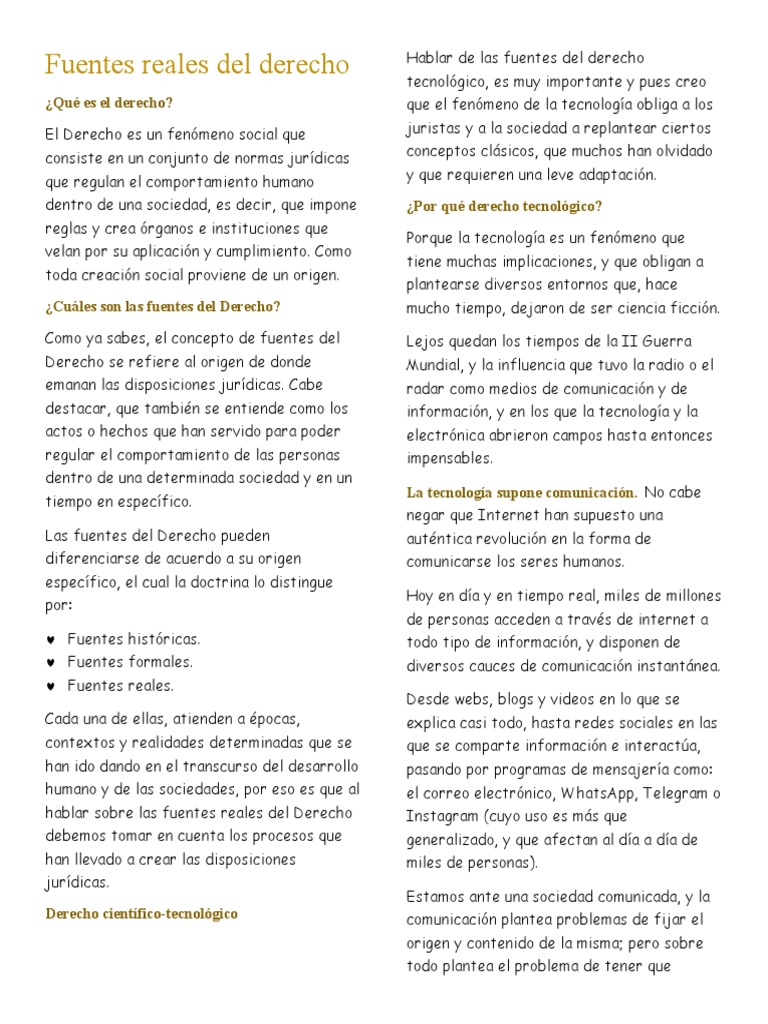Fuentes Reales Del Derecho | PDF | Fuentes del derecho | Sociedad