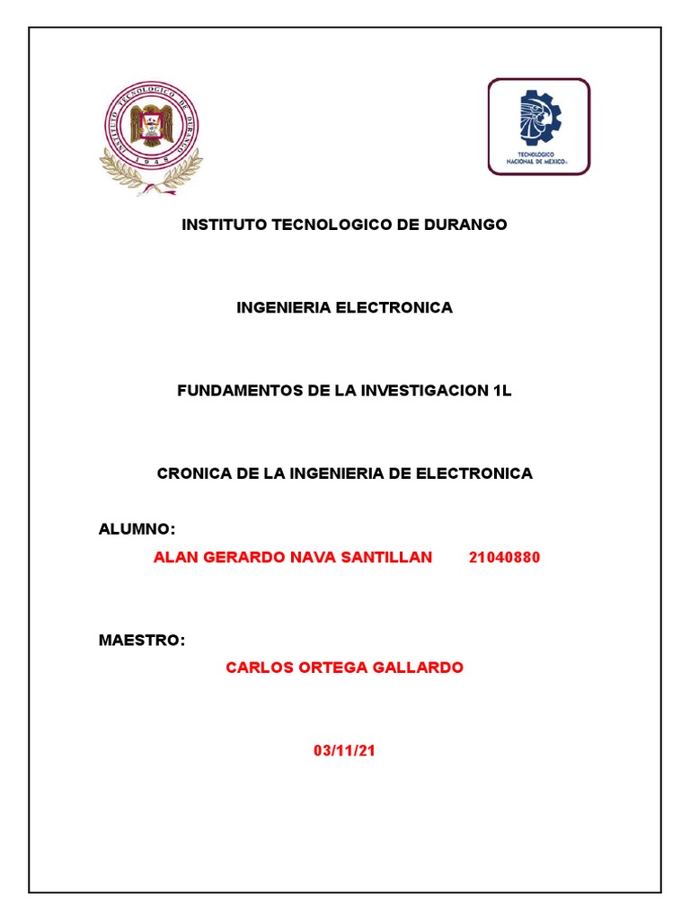 Cronica Ingenieria Electronica | PDF | Ingeniería Electrónica | Electrónica