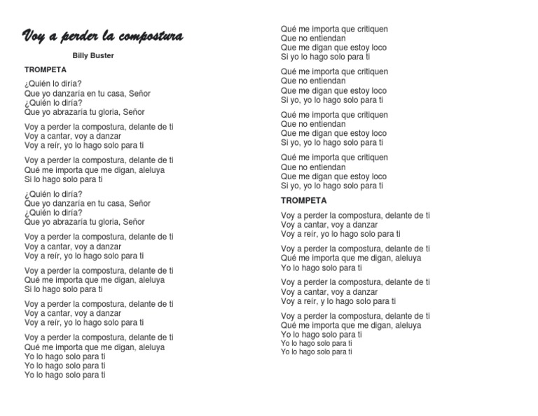 Letras y acordes: Perder la compostura | PDF