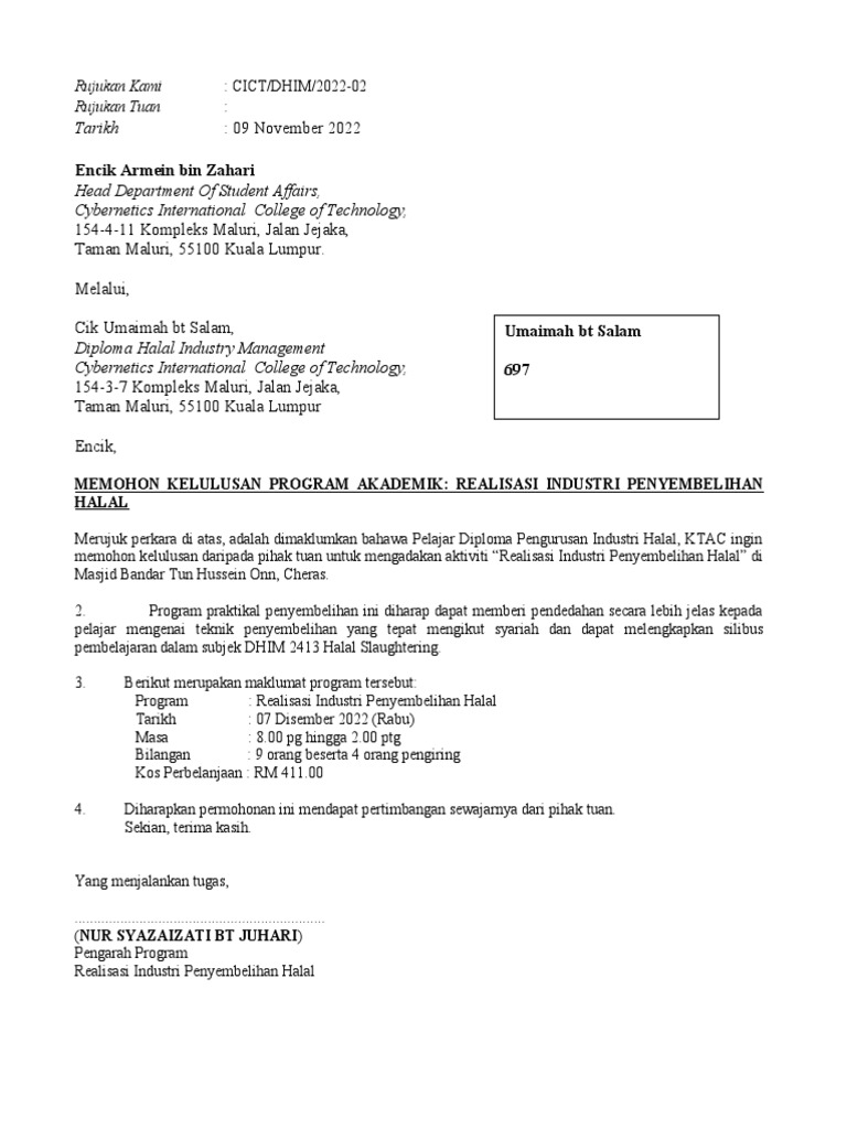 Kertas Kerja Program Sembelihan | PDF