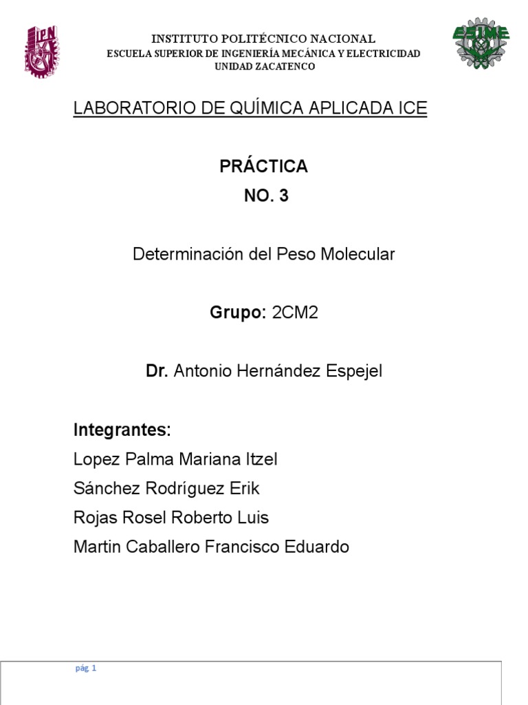 Práctica No. 3 Química Aplicada | PDF
