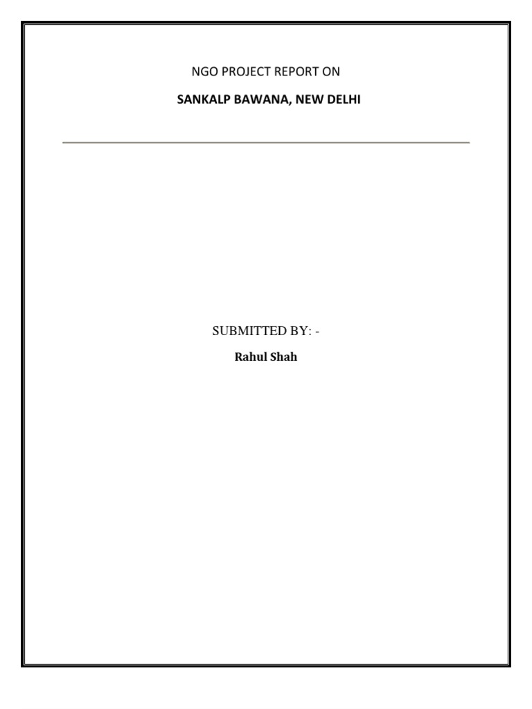 A Report On Ngo Project at Sos Bawana | PDF | Sibling | Family