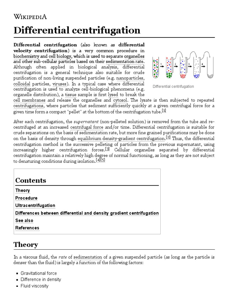 Differential Centrifugation | PDF | Science & Mathematics
