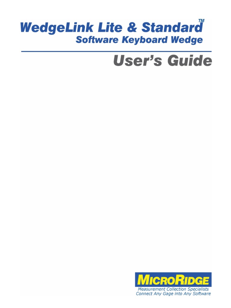 WedgeLink Software Keyboard Wedge Users Guide | PDF | Computer Keyboard | String (Computer Science)