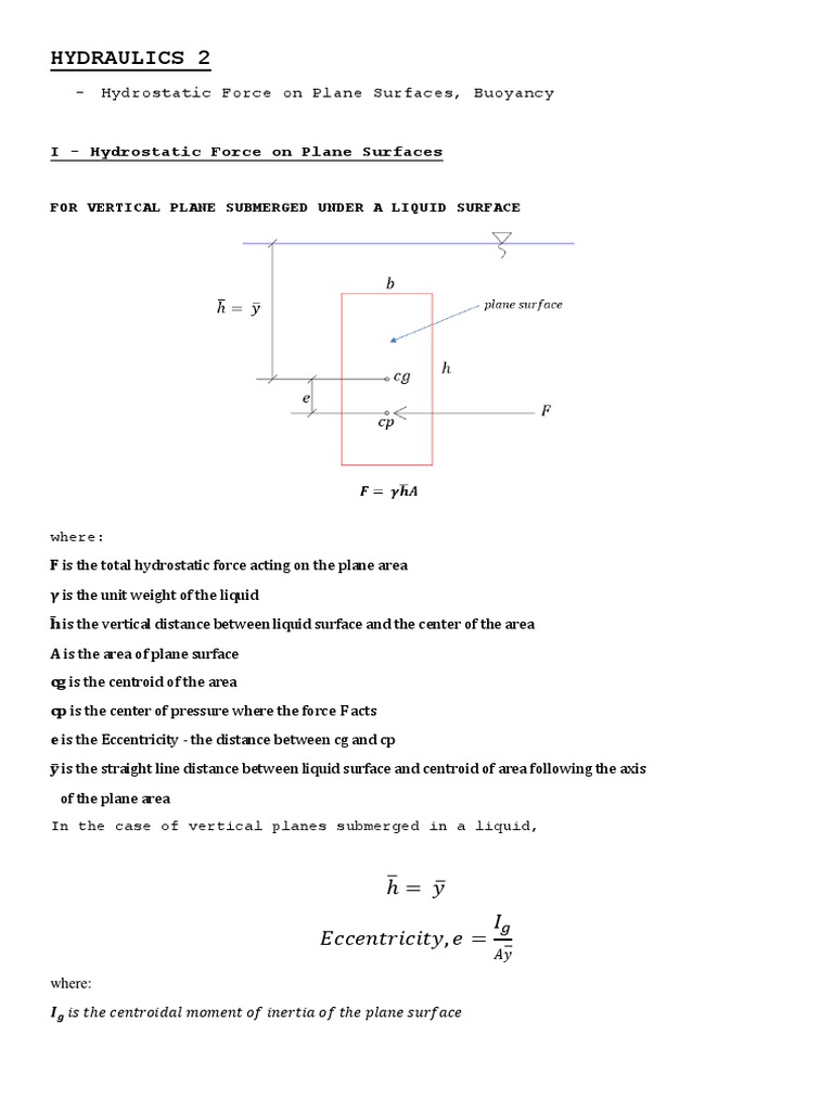 Hydraulics 2 | PDF | Buoyancy | Physical Quantities