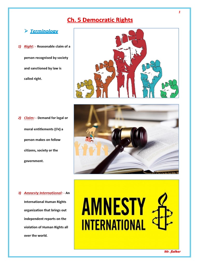 Ch. 5 Democratic Rights - Geography | PDF