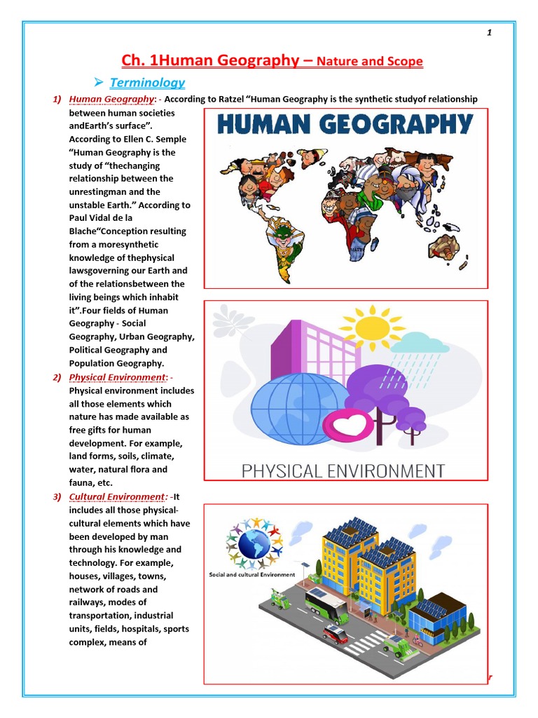 CH 1 Human Geography Natre and Scope | PDF | Geography | Social Sciences