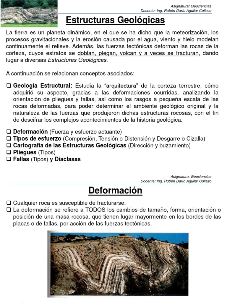 Estructuras Geológicas 2022 | PDF | Falla (geología) | Geología
