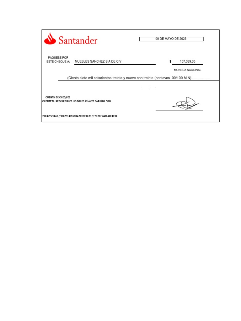 cheque santander (2) SEGUN PD 10 | PDF