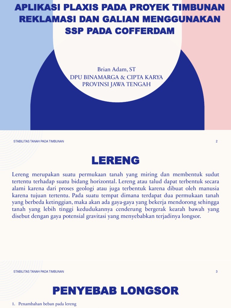 Aplikasi PLAXIS Pada Proyek Timbunan Reklamasi Dan Galian SSP | PDF