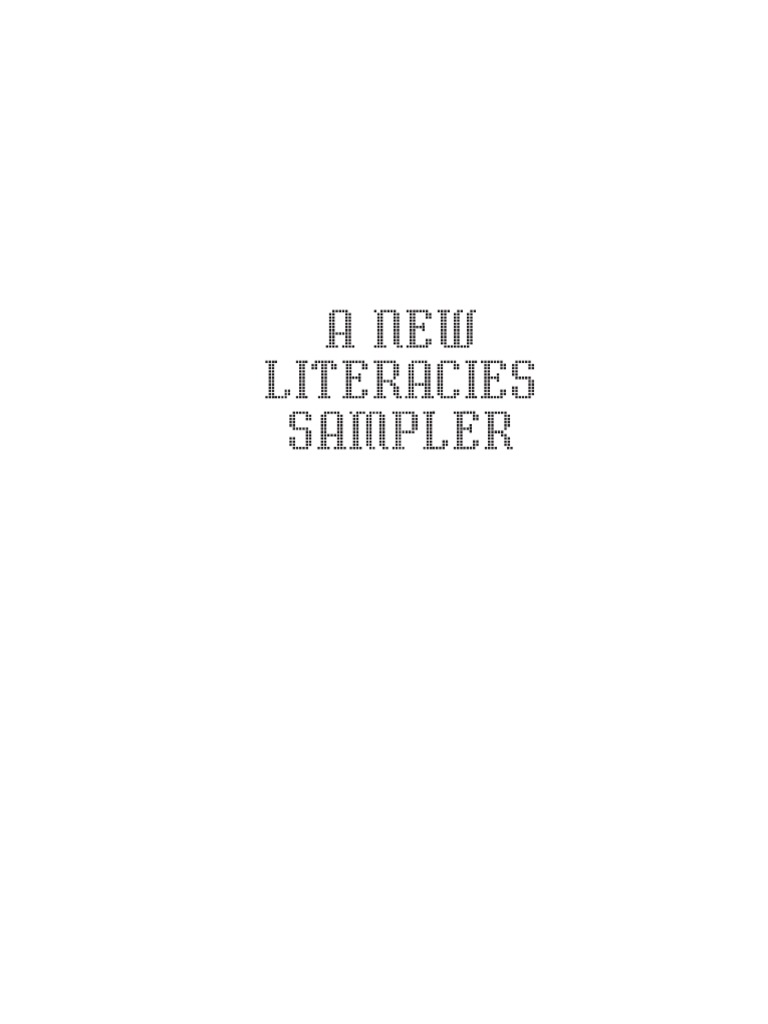 A New Literacies Sampler | PDF | Discourse | Literacy