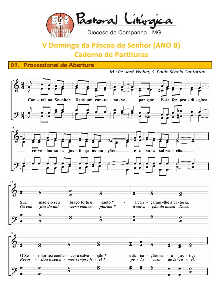 Partituras Pscoa Dom. Pscoa V Ano B 02-05-2021 | PDF | Amor | Pecado