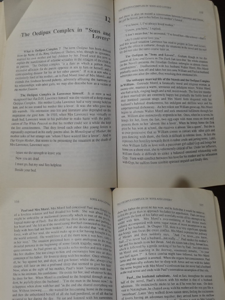 Oedipus Complex in Sons and Lovers | PDF
