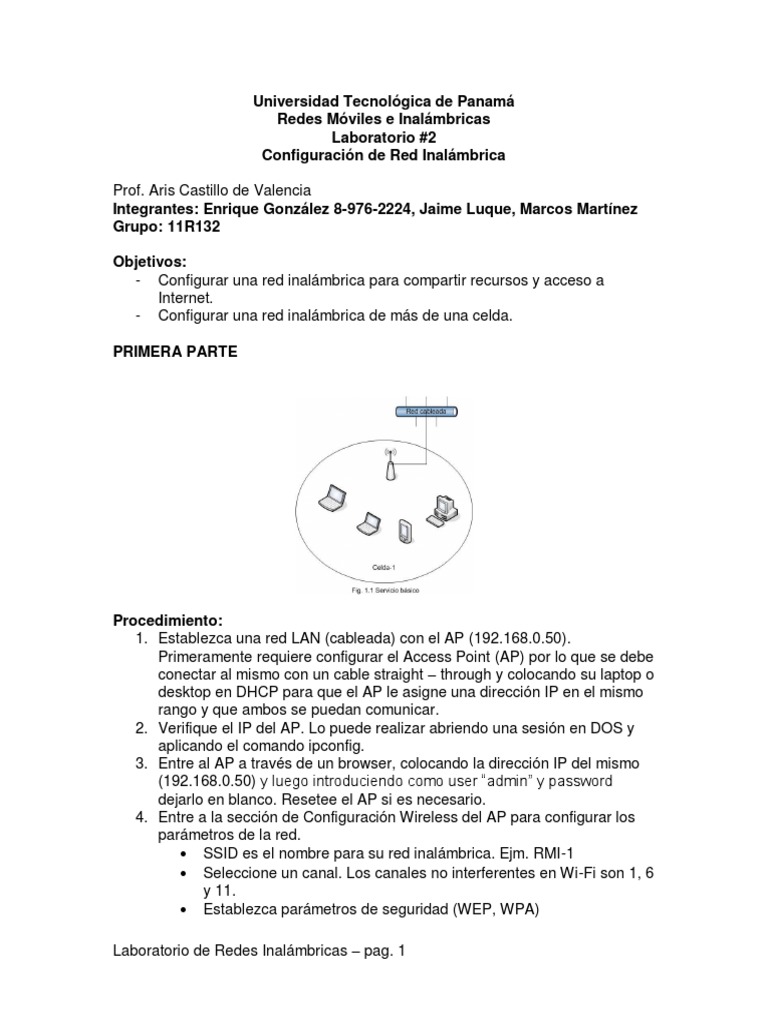 Lab 2 - Config Wlan | PDF | Punto de acceso inalámbrico | Tecnología móvil