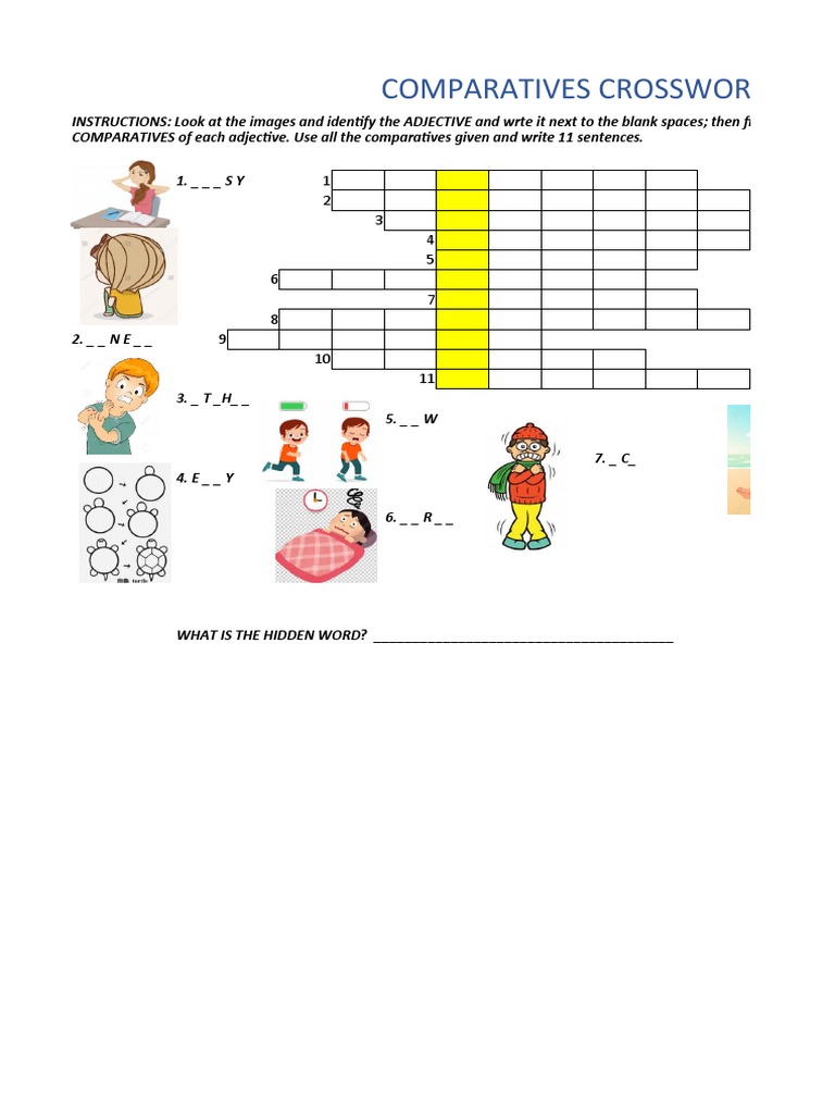 COMPARATIVES CROSSWORD | PDF