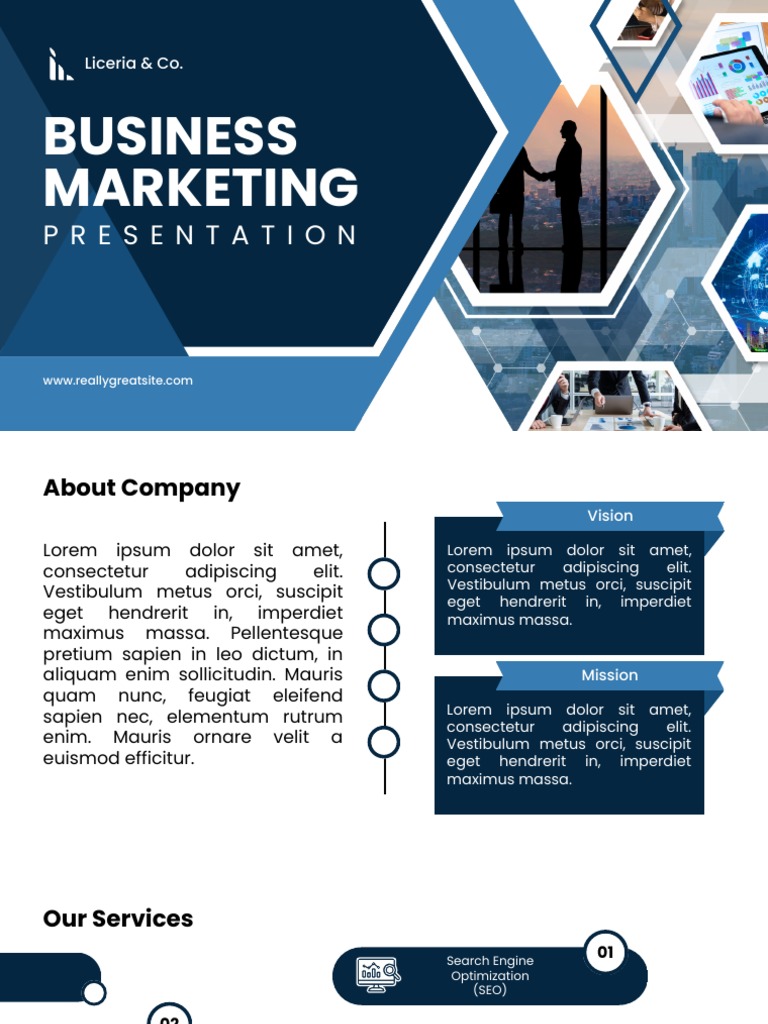Navy and White Modern Business Marketing Presentation | PDF ...