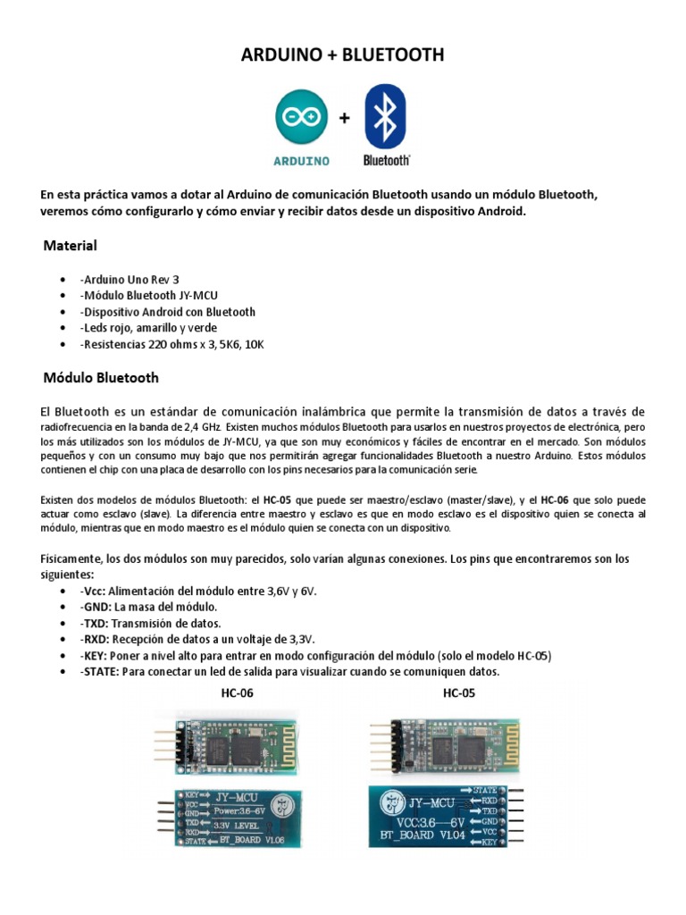 Practica Arduino Bluetooth | PDF | Bluetooth | Arduino