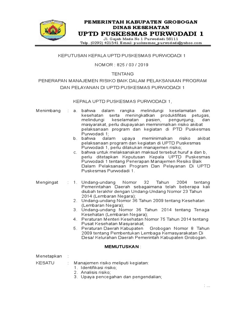 11zon - SK Manajemen Resiko | PDF