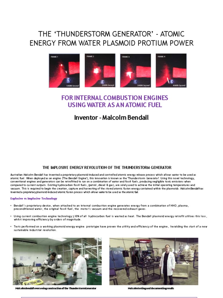 The Thunderstorm Generator' - Atomic Energy From Water Plasmoid Protium ...