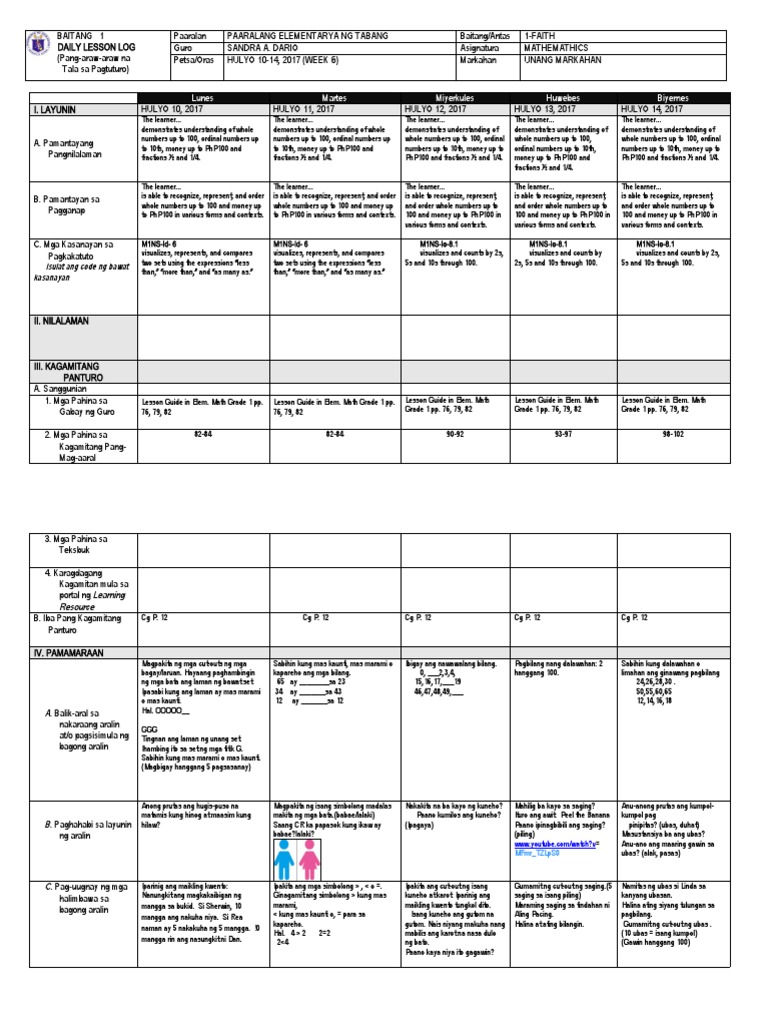 Week 6 QTR 1 Mathematics | PDF