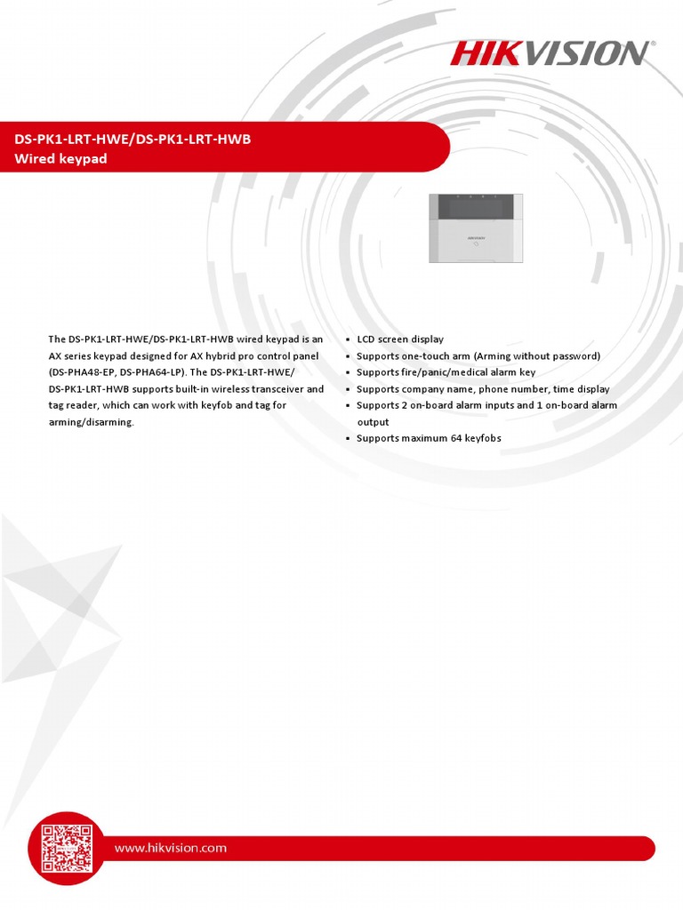 DS-PK1-LRT-HWEHWB - Datasheet - TECLADO LCD ALARMA | PDF | Backlight | Power Supply