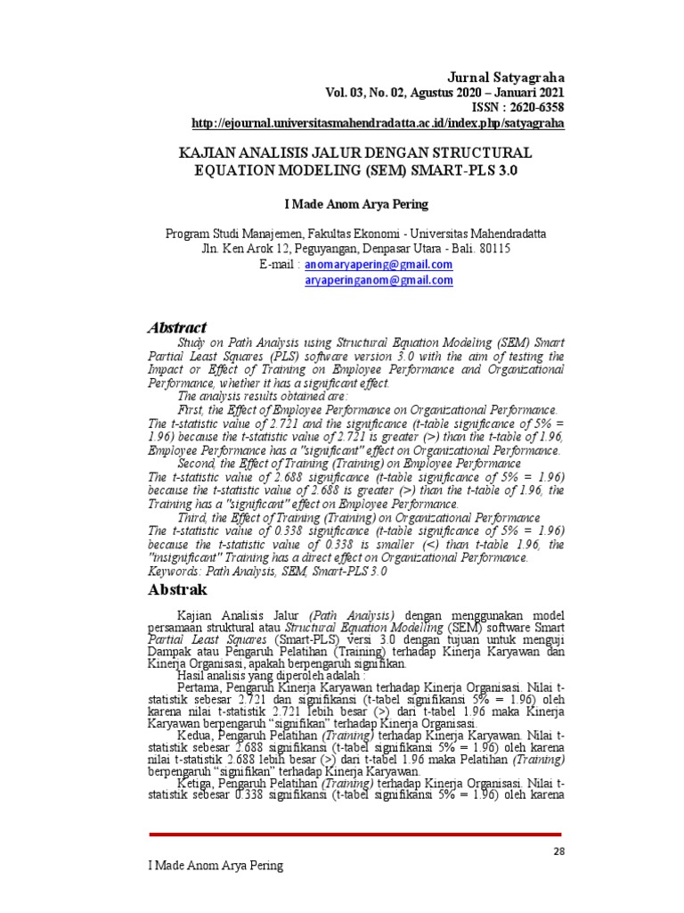 Path Analysis Using Smart-PLS 3.0 | PDF | Cronbach's Alpha | Psychometrics