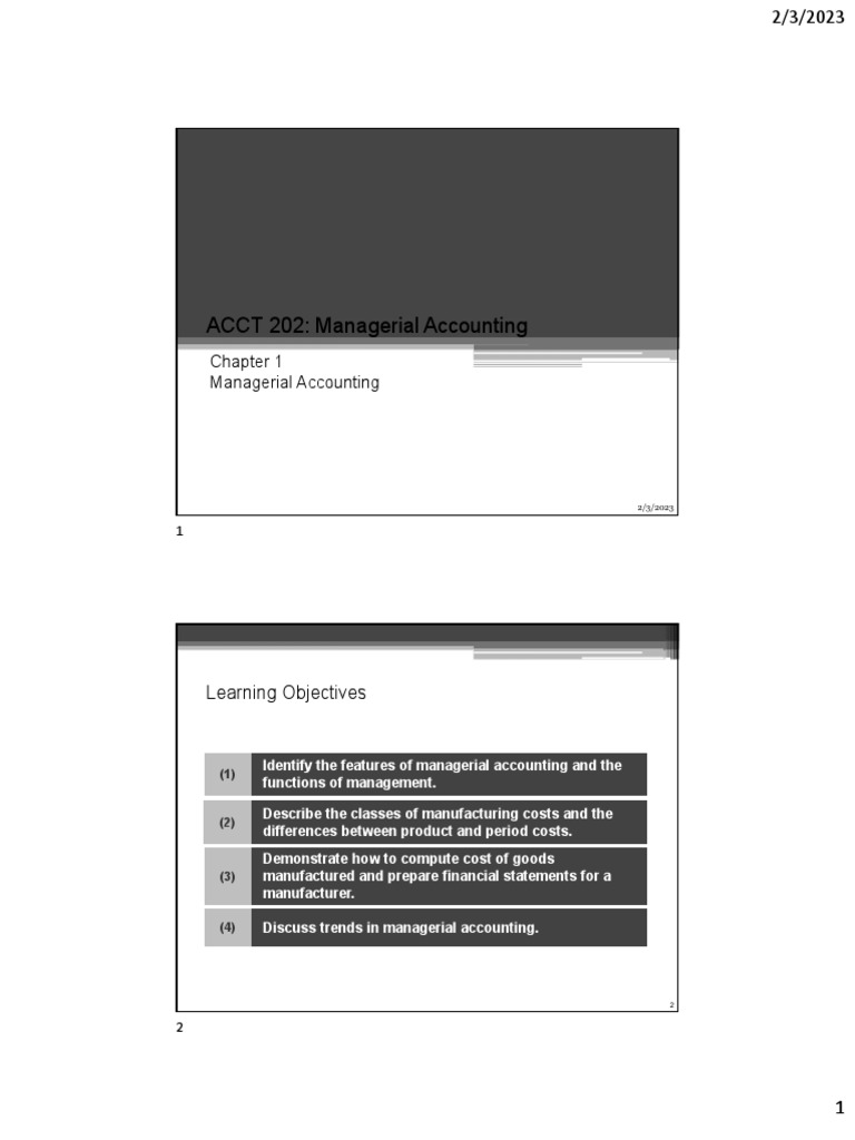 Chapter 1 | Download Free PDF | Accounting | Management Accounting
