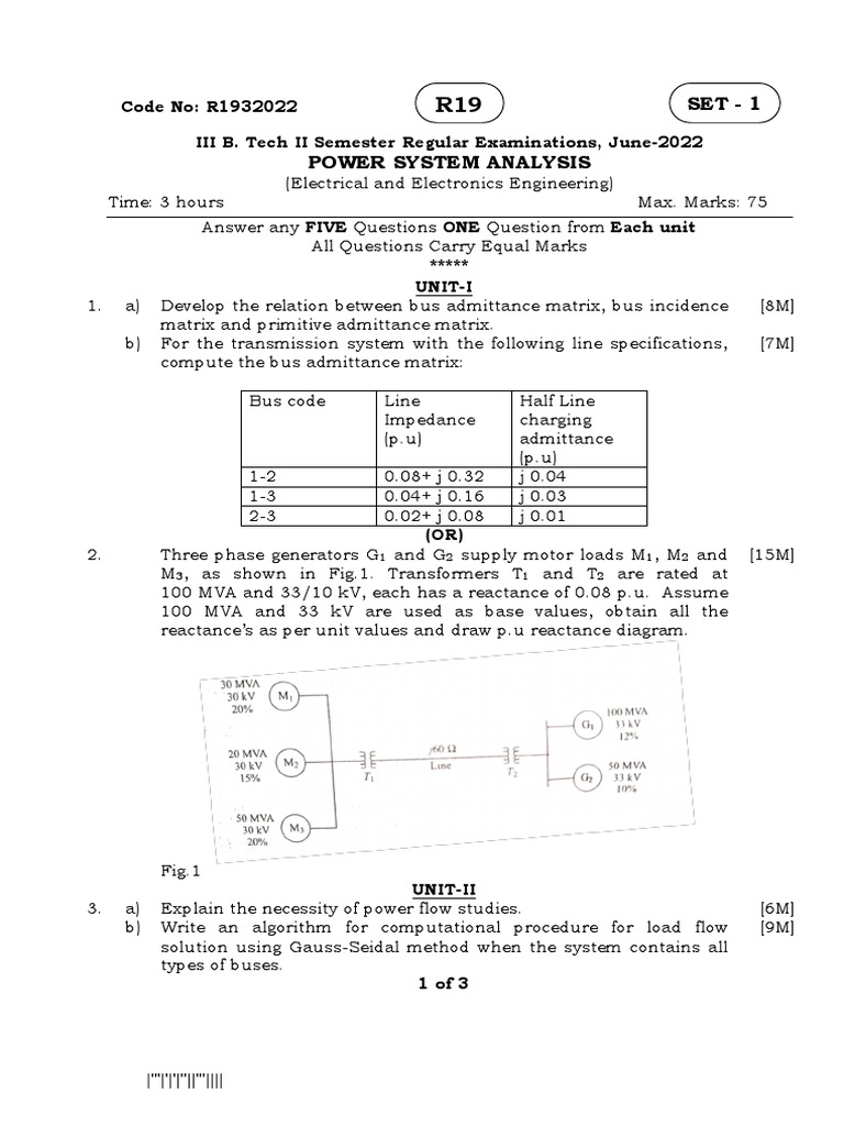 Power System Analysis June 2022 | PDF | Electrical Impedance | Electricity