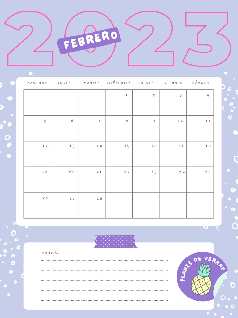 Documento A4 Calendario Febrero Abstracto Azul | PDF