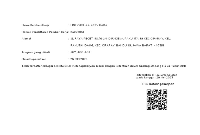 Sertifikat - LPK | PDF
