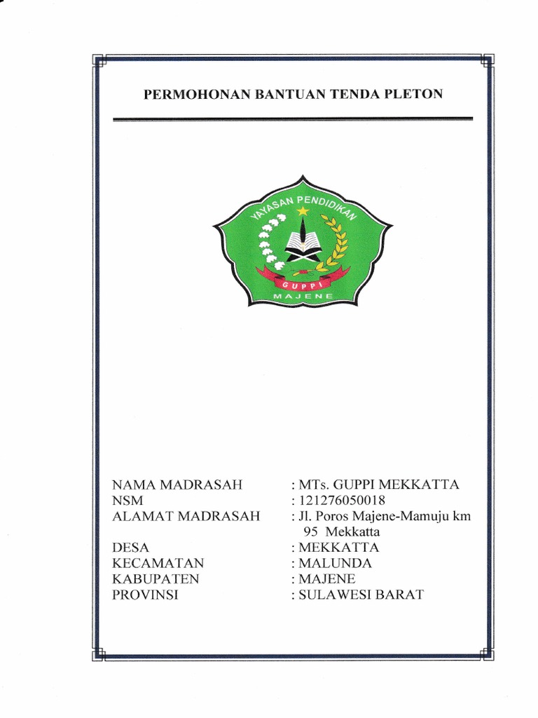 Permohonan Bantuan Tenda Pleton | PDF