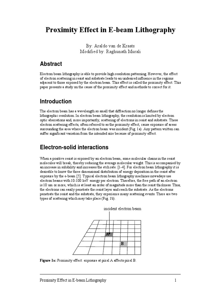 Proximity Effect | PDF | Photolithography | Electron