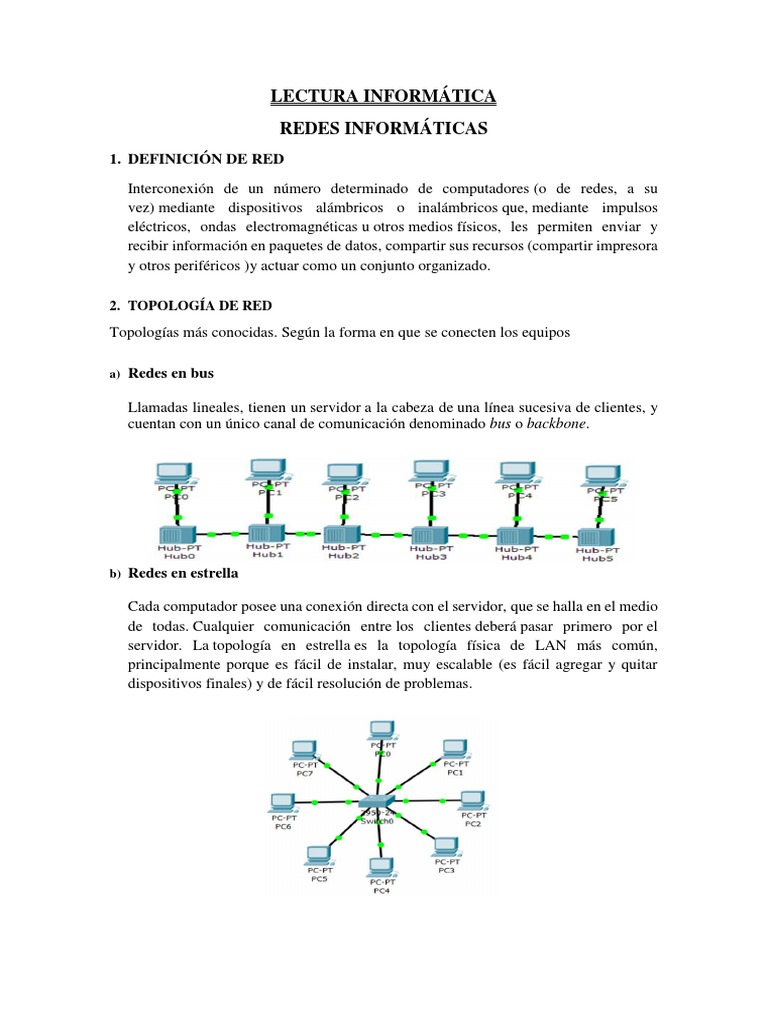Lectura Informática | PDF | Red de computadoras | Topología de la red
