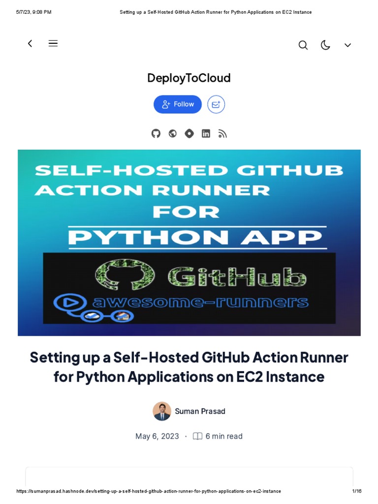 Setting Up a Self-Hosted GitHub Action Runner for Python Applications on EC2 Instance | PDF ...