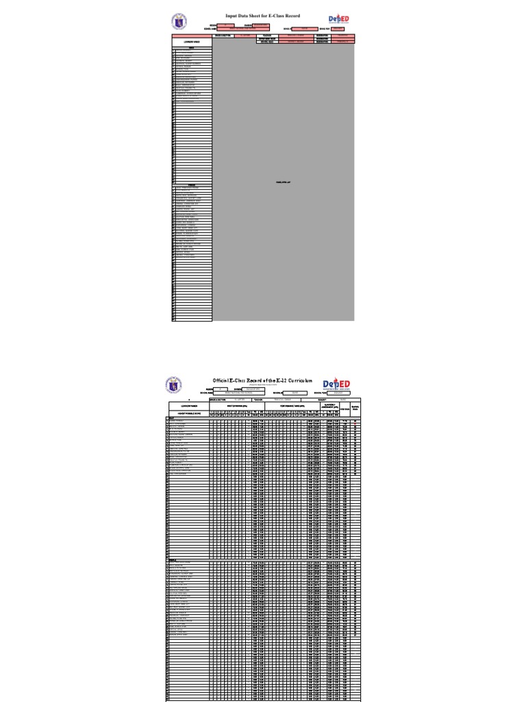 S.M.O.O.th e Class Record For MAPEH 2022 Clean | PDF