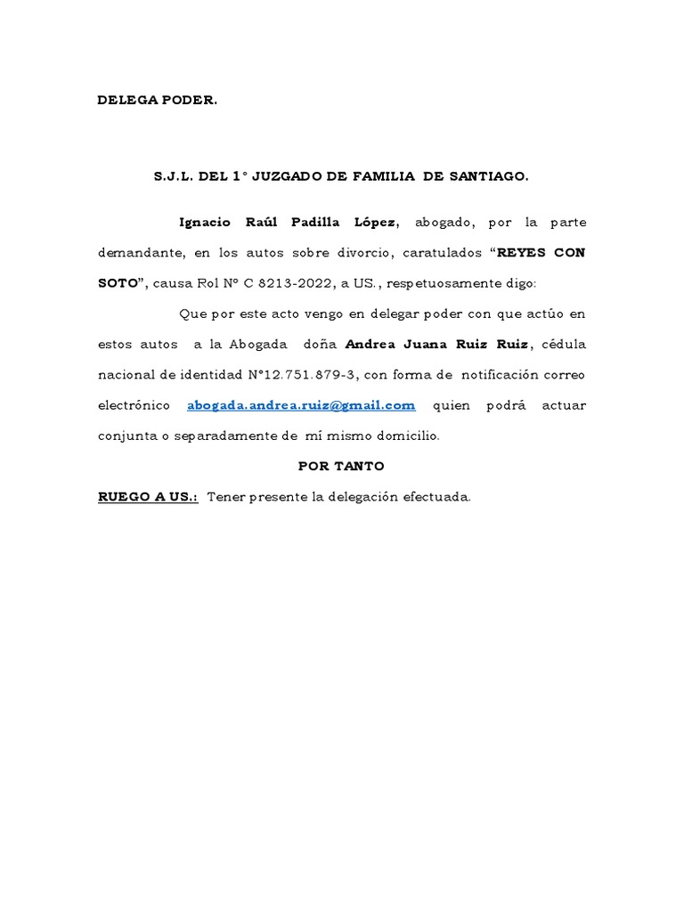 Delega Poder Andrea Ruiz | PDF | Política | Derecho